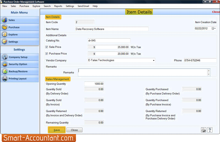Purchase Order Management Software screenshots PO system manage company ...