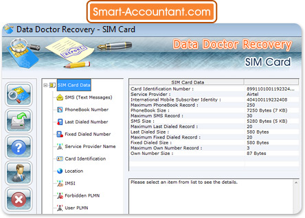 Sim card data files recovery software recover lost deleted SMS ...